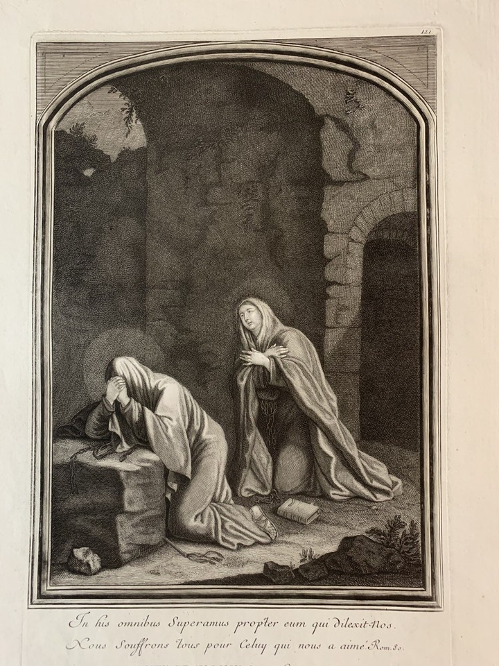 Beautiful Antique Engraving Portrait Of Saint Francesca Romana And Her ...