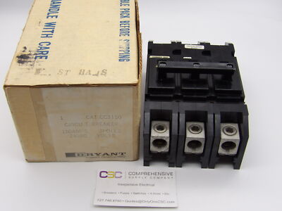 QCC3150 - BRYANT 150A AMP 3P POLE 10kA@240V FEED THROUGH CIRCUIT ...