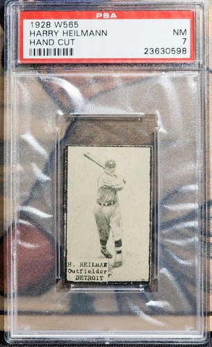HARRY HEILMANN 1928 W565 Hand Cut Strip Card PSA 7 NM Low Pop DETROIT ...