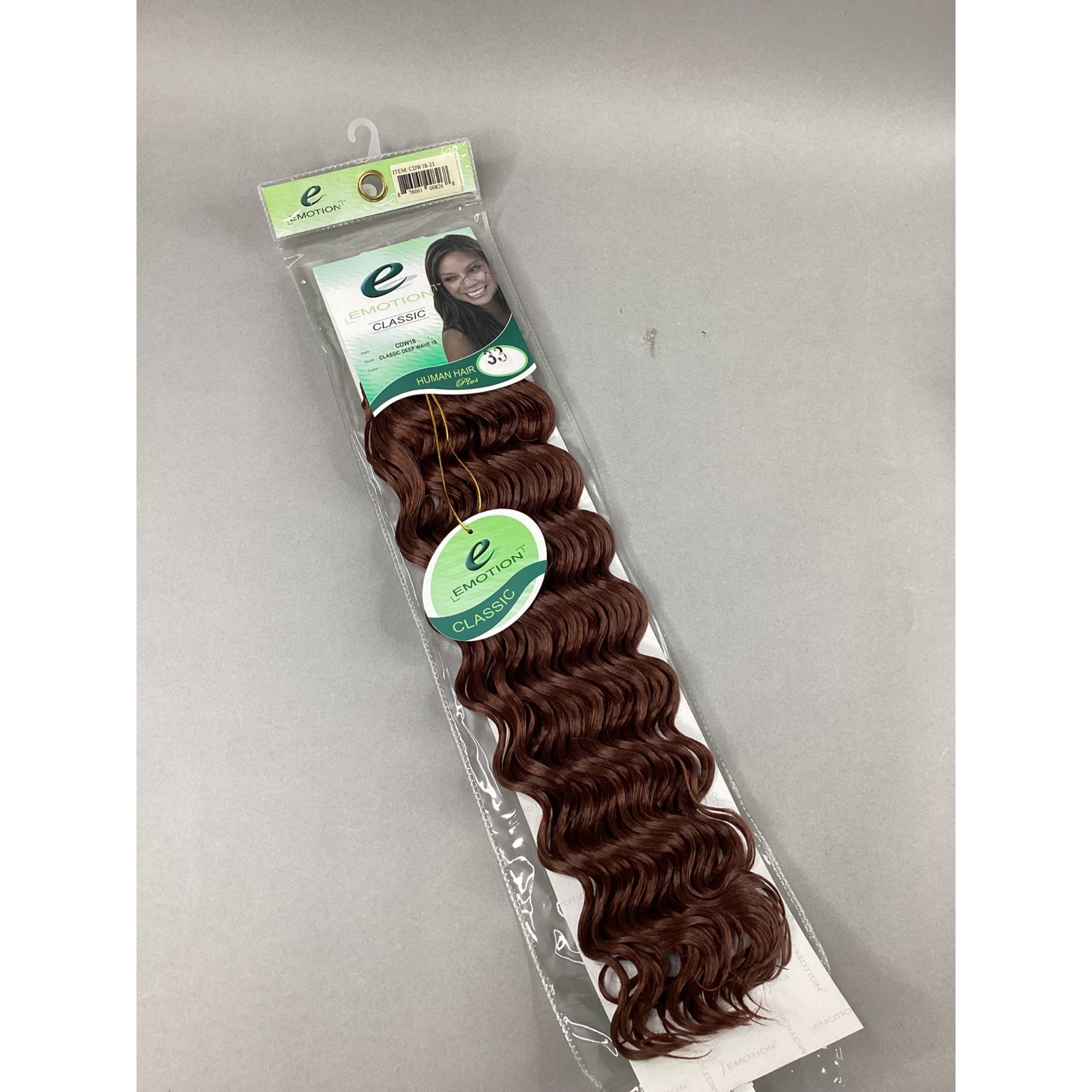 18" Classic Deep Wave Color #33 Auburn Blended Hair Extensions Track ...