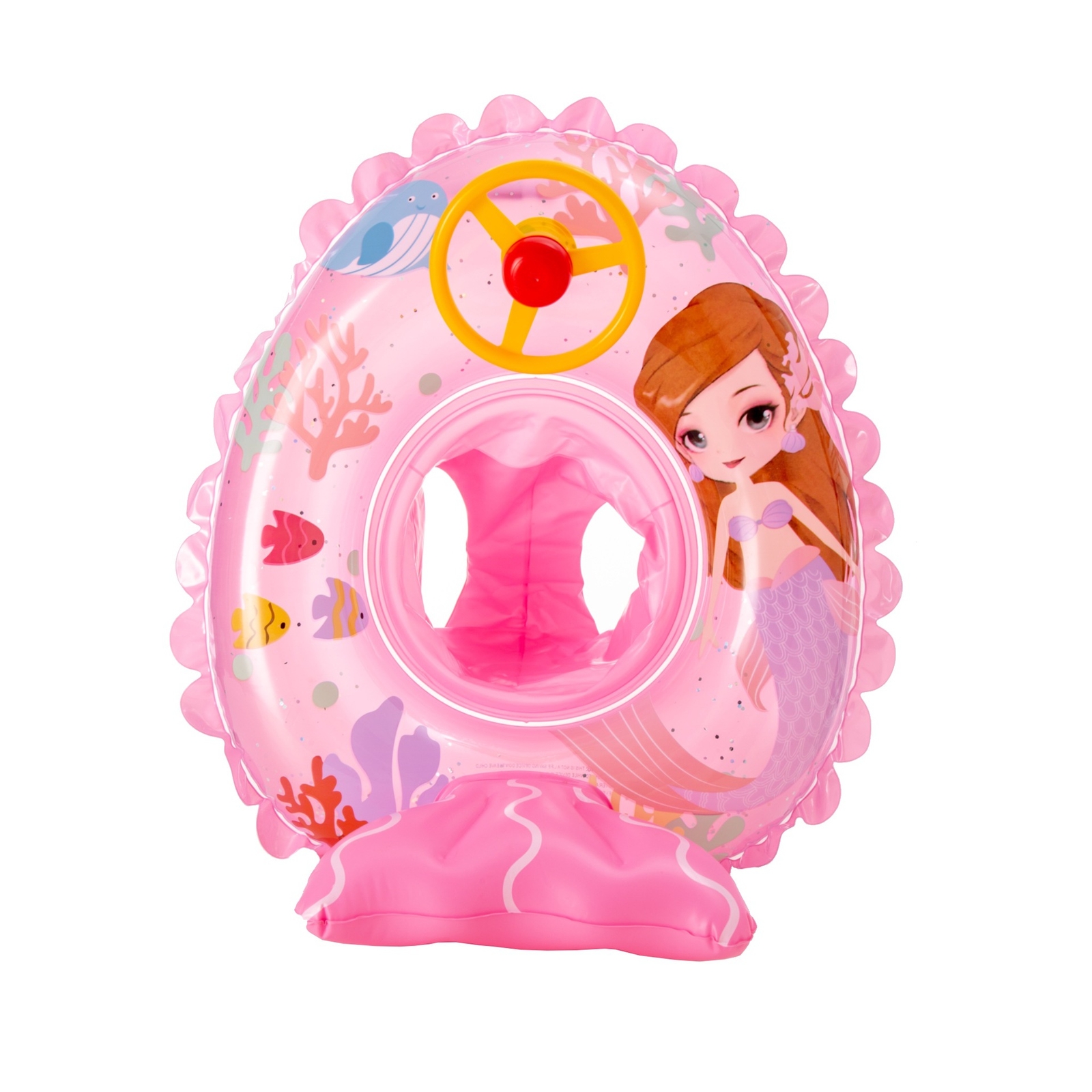 Children's Inflatable Mermaid Swim Ring With Steering Wheel For Safe ...