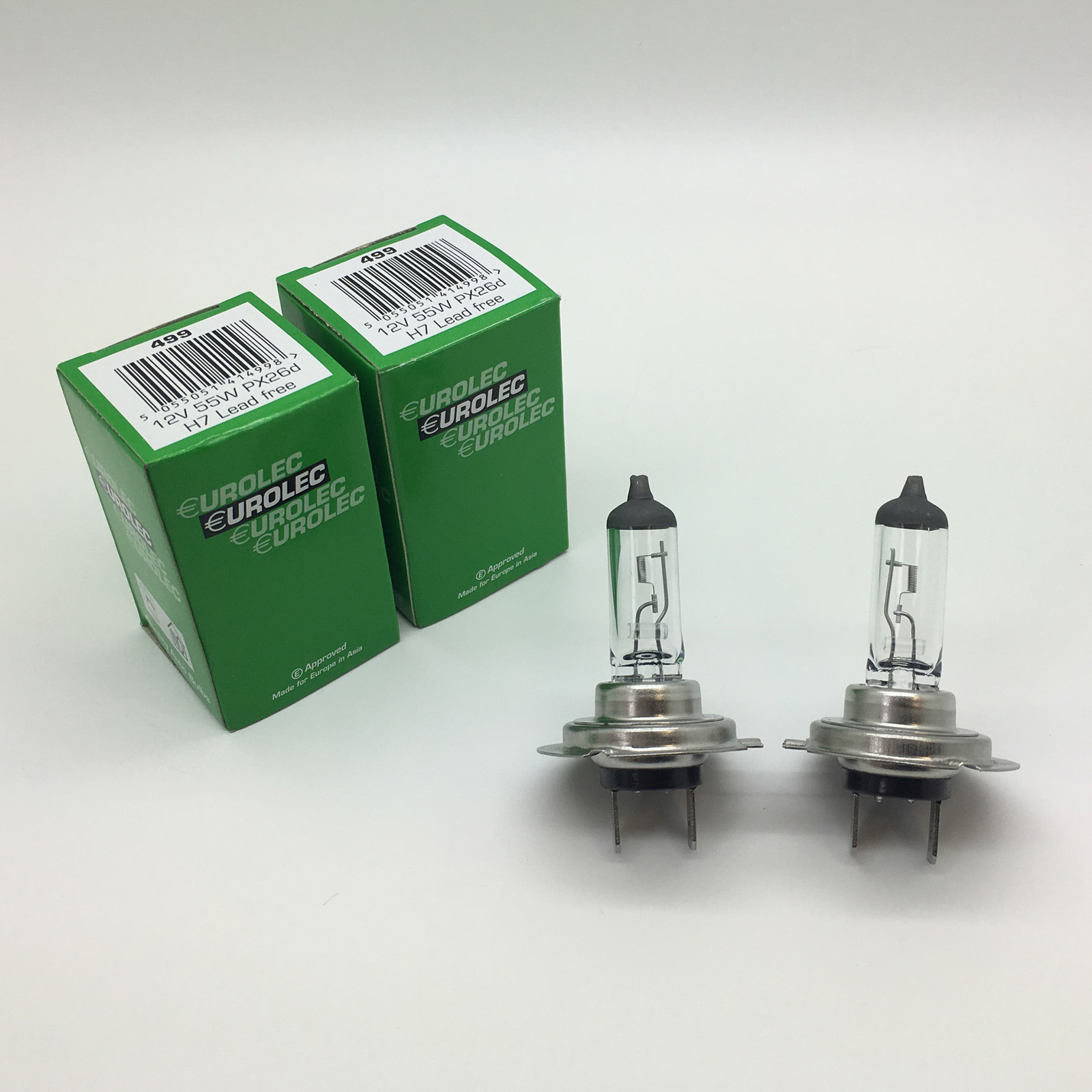 2 x Eurolec H7 499 Halogen Car Dipped Headlamp Headlight Bulb 477 12v ...