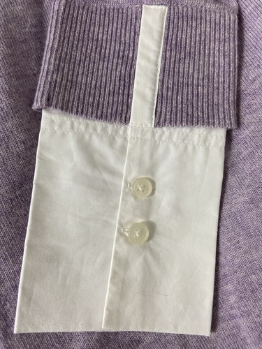 J. Crew Light Purple Wool Blend V-Neck Sweater w/ Shirt Cuff Detail ...