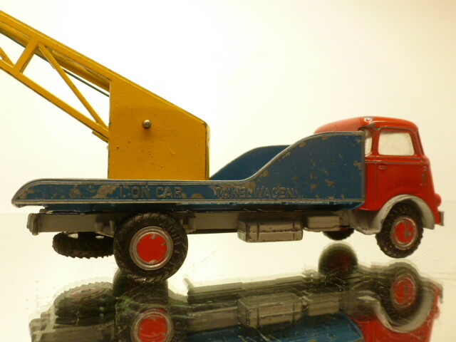 LION CAR DAF TRUCK A50 TAKELWAGEN - CRANE TRUCK RED 1:50 extremely rare ...