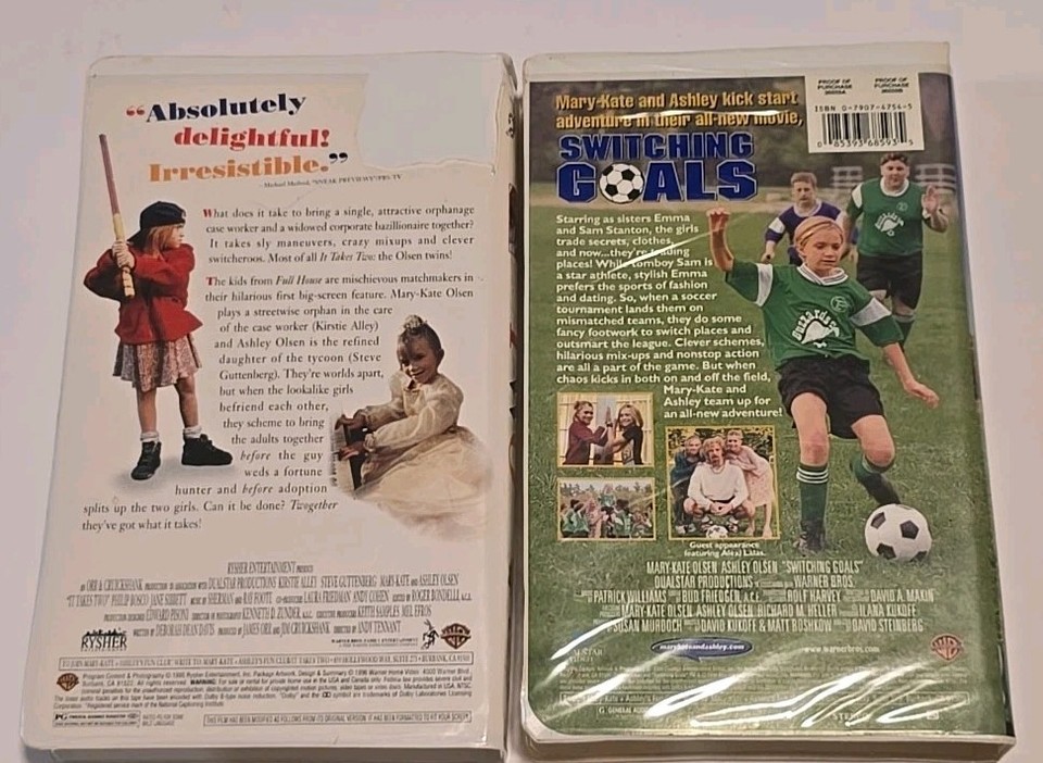 Switching Goals & It Takes Two VHS Classic Movies Mary Kate Ashley ...