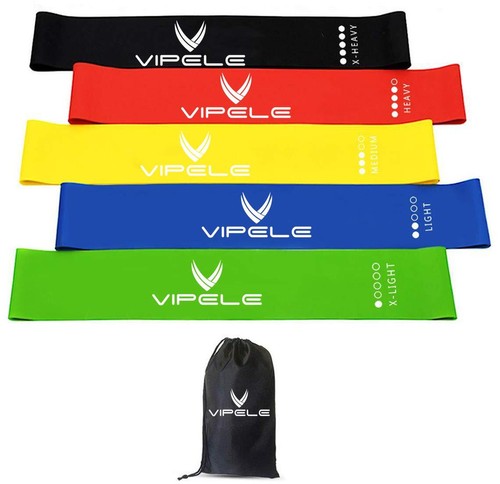 VIPELE Resistance Bands Exercise Loops - Set of 5, 12”X2” Black,Blue ...
