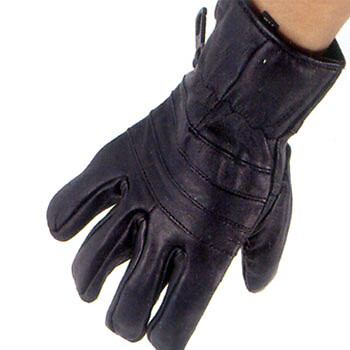 Black Premium Leather lined Men's Leather Gloves Motorcycle Rider Biker ...
