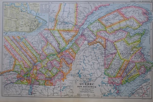 1919 MAP QUEBEC PLAN CITADEL POST OFFICE NEW BRUNSWICK TEMISCOUATA ST ...