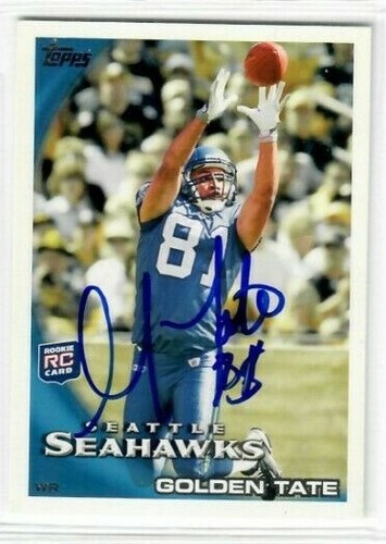 GOLDEN TATE SIGNED Autograph AUTO 2010 Topps ROOKIE RC #398 SEAHAWKS ...