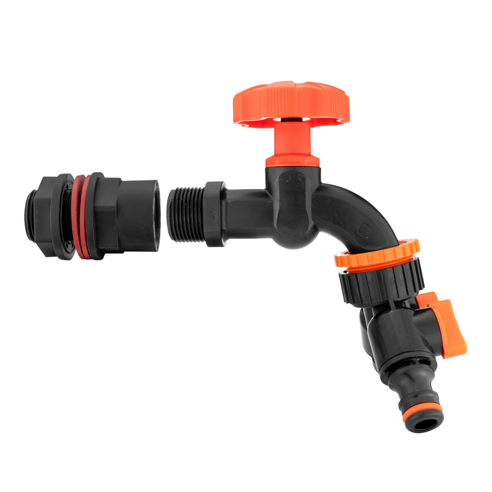 Water Butt Replacement Tap Solid Metal Lever UK Bib Outlet Barb Quick ...