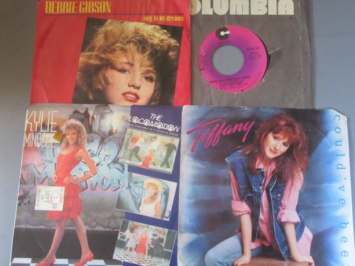 Vinyl Records 45’s 4pc Kylie Minogue, Tiffany, Debbie Gibson, Stacy ...