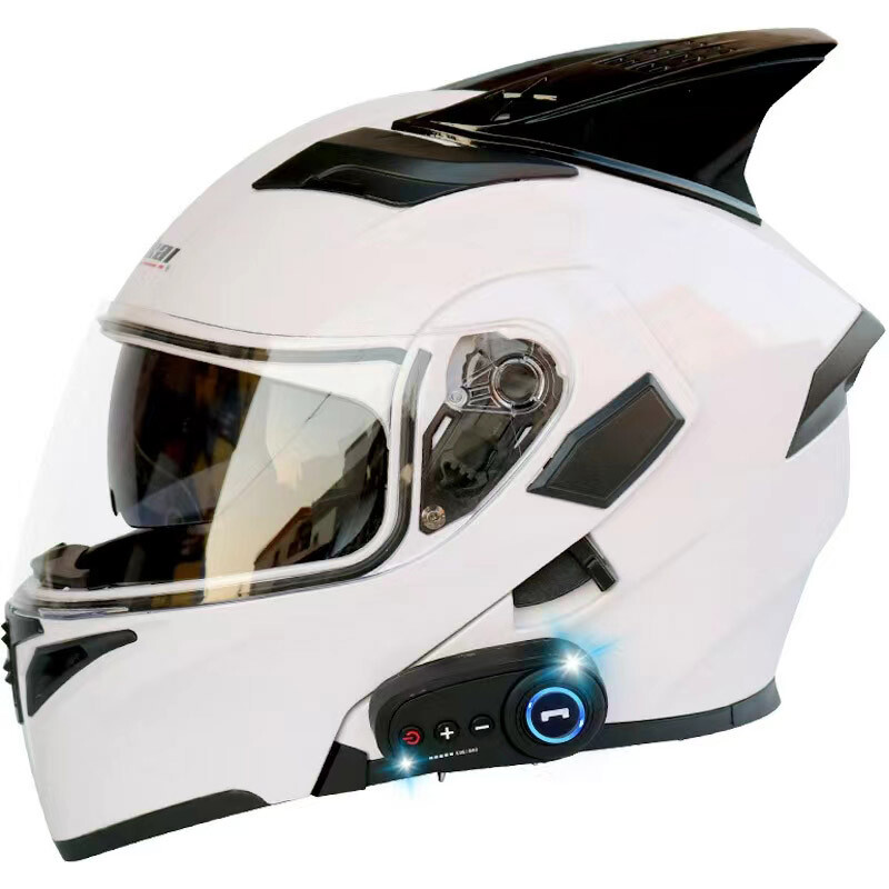 Motorcycle Double Lens Facelift Helmet Bluetooth Helmet Full Helmet ...