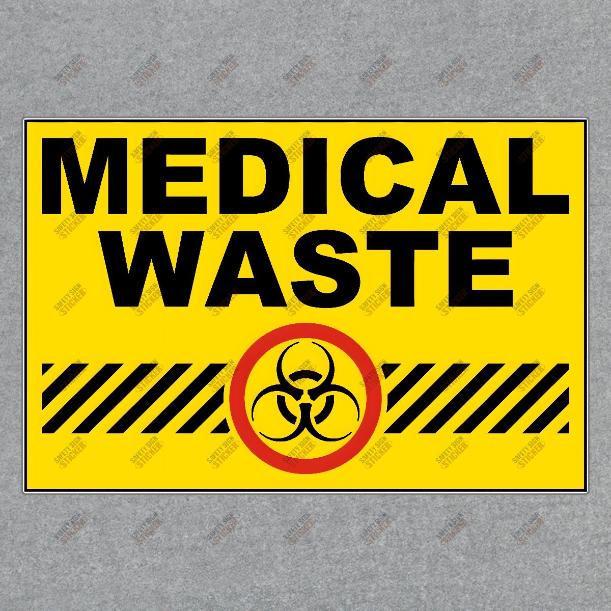 Medical Waste Safety Sign Sticker OSHA Compliant Hazard Warning for ...