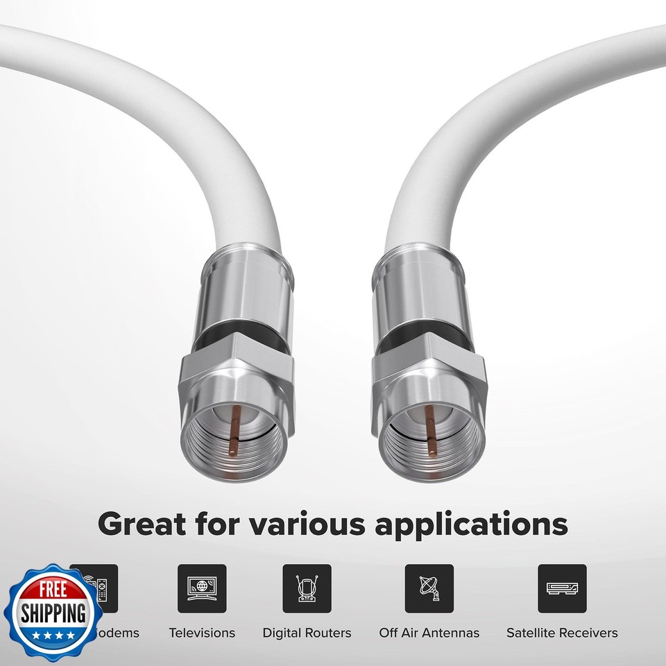 THE CIMPLE CO 40 FT Solid Copper Coaxial Cable - RG6 Coax with Co | eBay