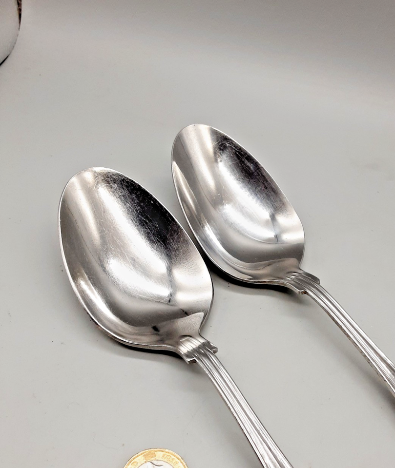 2 Vintage Viners Stainless Steel Table Serving Spoons - Kings Pattern ...