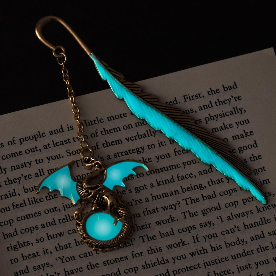 Fantasy Fourth Wing Metal Bookmark Glow in The Dark, Cool Dragon ...