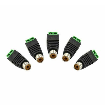 RCA Female 2 pin Terminal Block To Audio Female RCA Connector Adapter ...