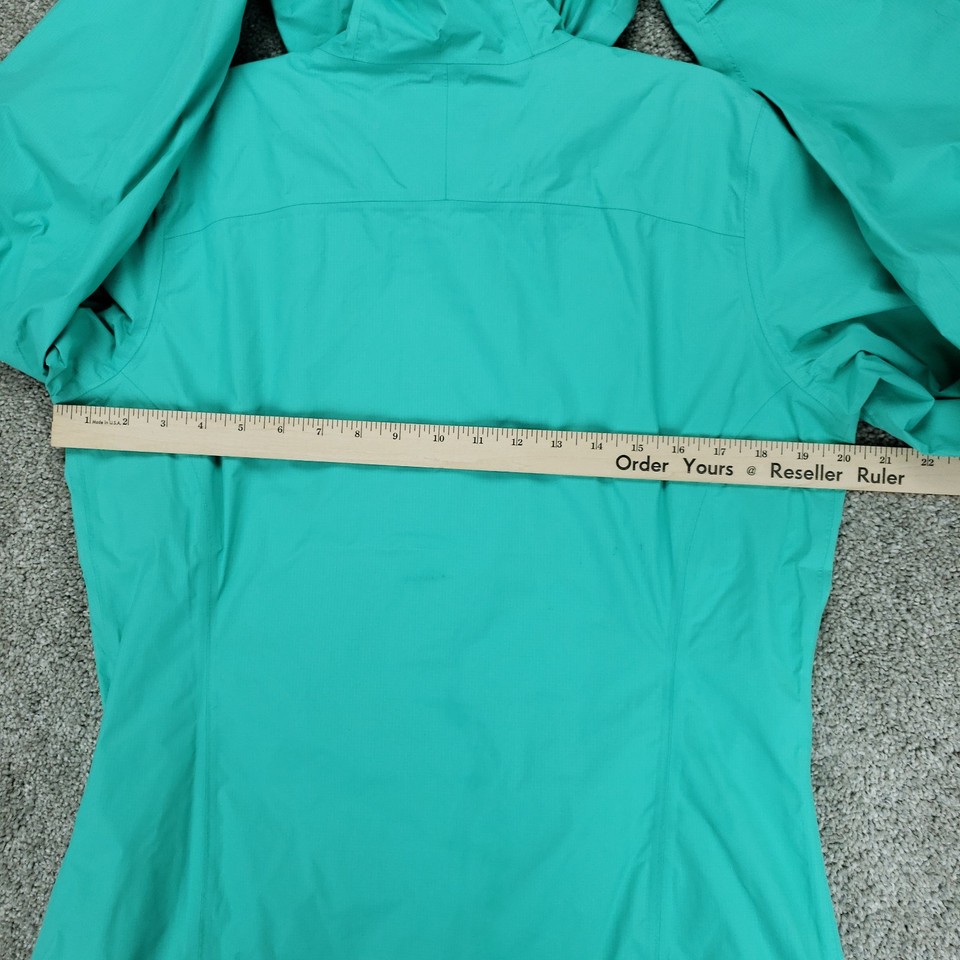 Mountain Hardwear Womens Small Teal Hooded Full Zip Waterproof Rain ...