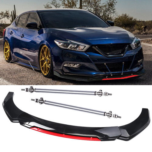 For Nissan Maxima 2 Layer Front Bumper Lip Spoiler+Splitter Body Kit ...