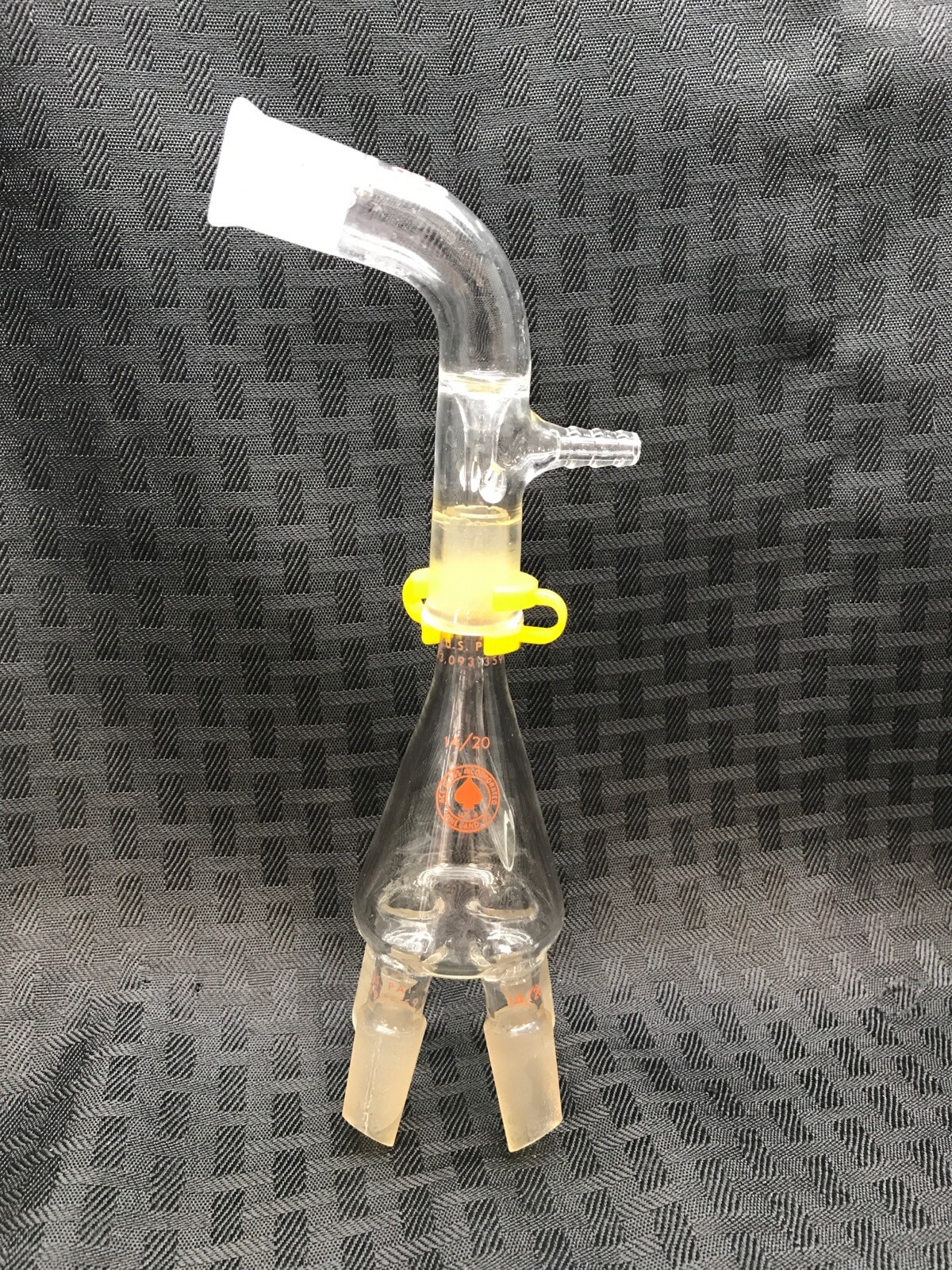 ACE KONTES Glass 14/20 Cow Type Distillation Receiver Adapter & Vacuum ...