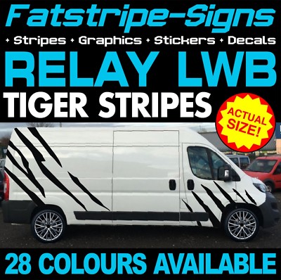 to fit CITROEN RELAY L3 LWB TIGER STRIPES GRAPHICS STICKERS CAMPER VAN ...