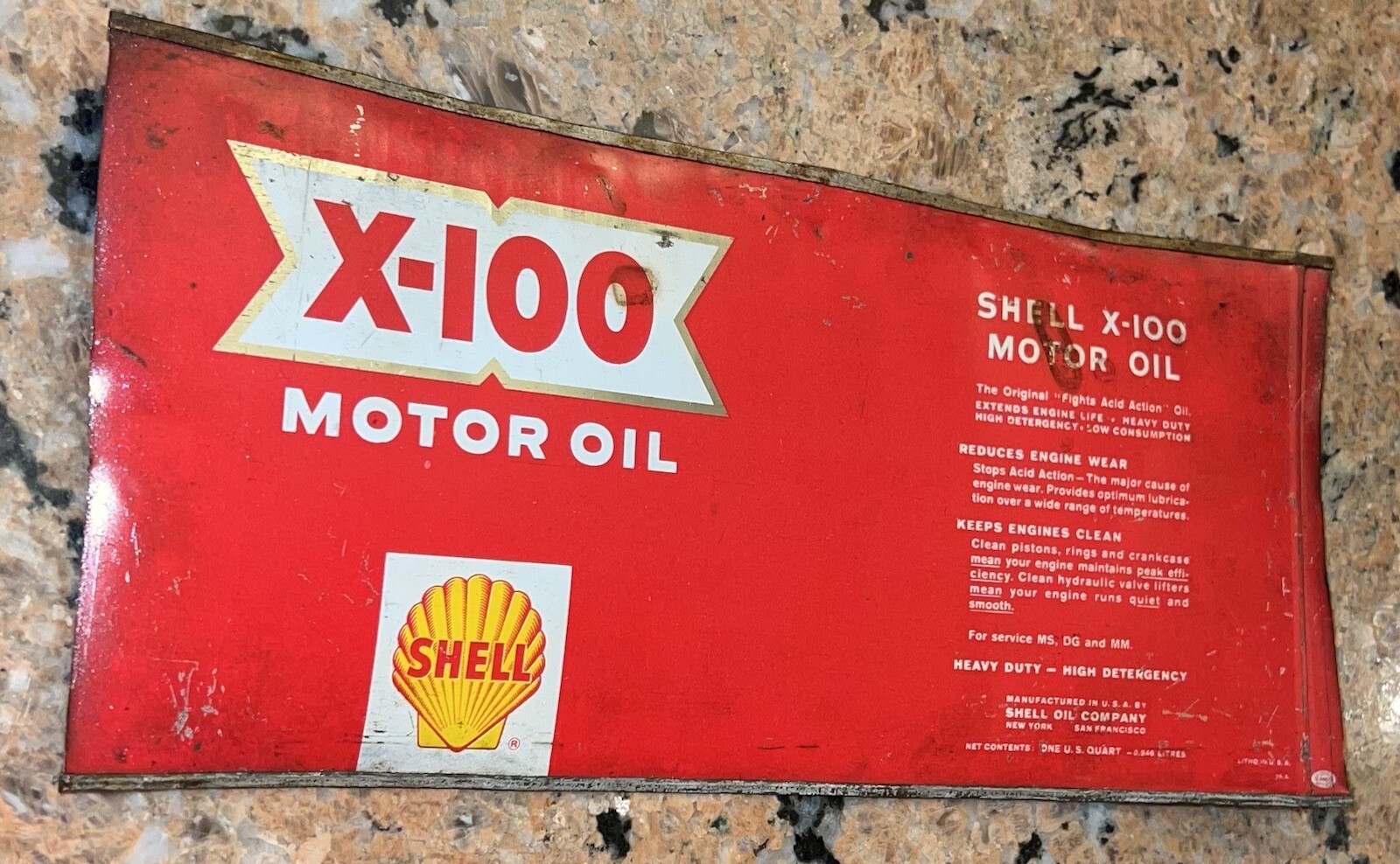 Vintage Shell Motor Oil X – 100 unsealed flat quart | eBay