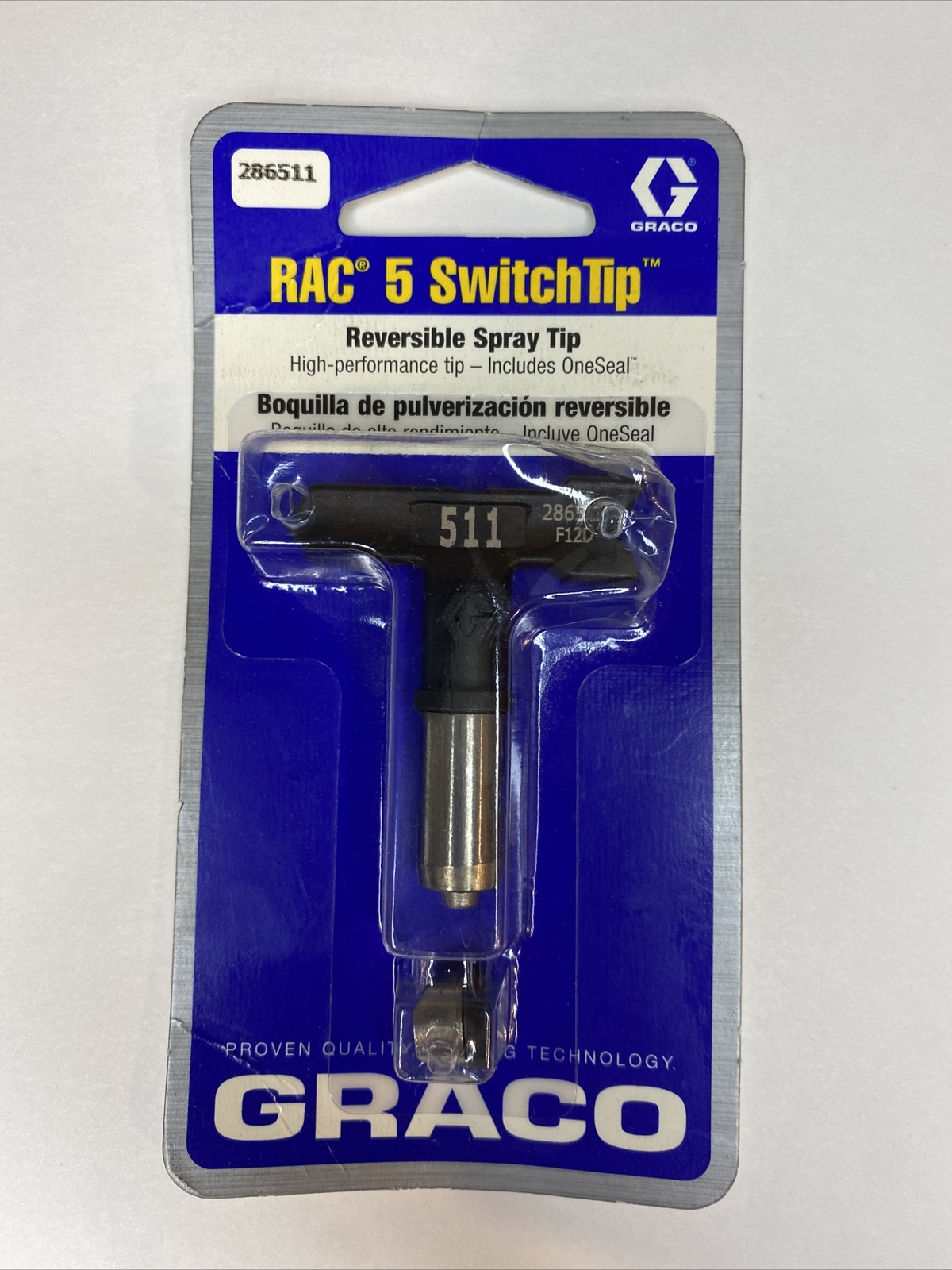 Graco RAC 5 Switch Tip 511 Reversible W/OneSeal 10-12” Fan 0.011 ...