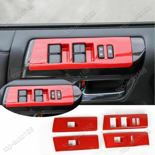 Red Car Window Switch Lock Panel Cover Trim 4pcs For Toyota 4Runner ...
