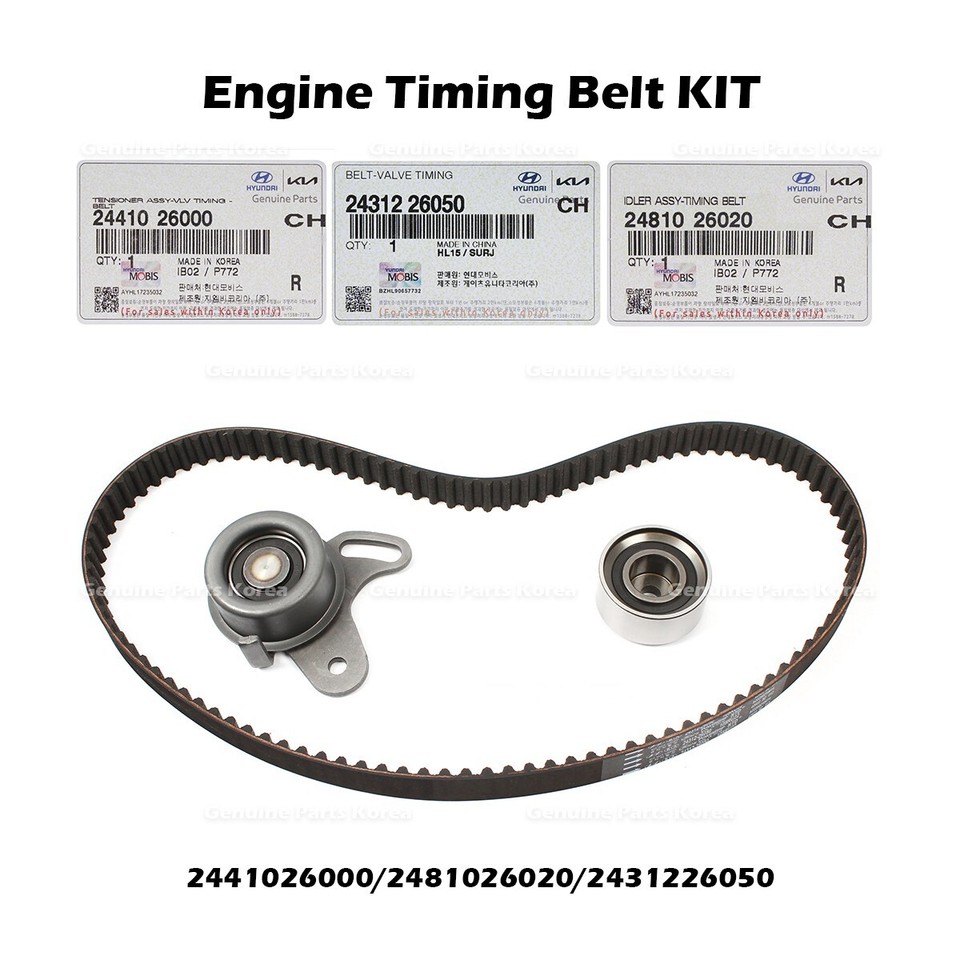 Genuine Engine Timing Belt Kit for Hyundai Accent Kia Rio | 2441026000 ...
