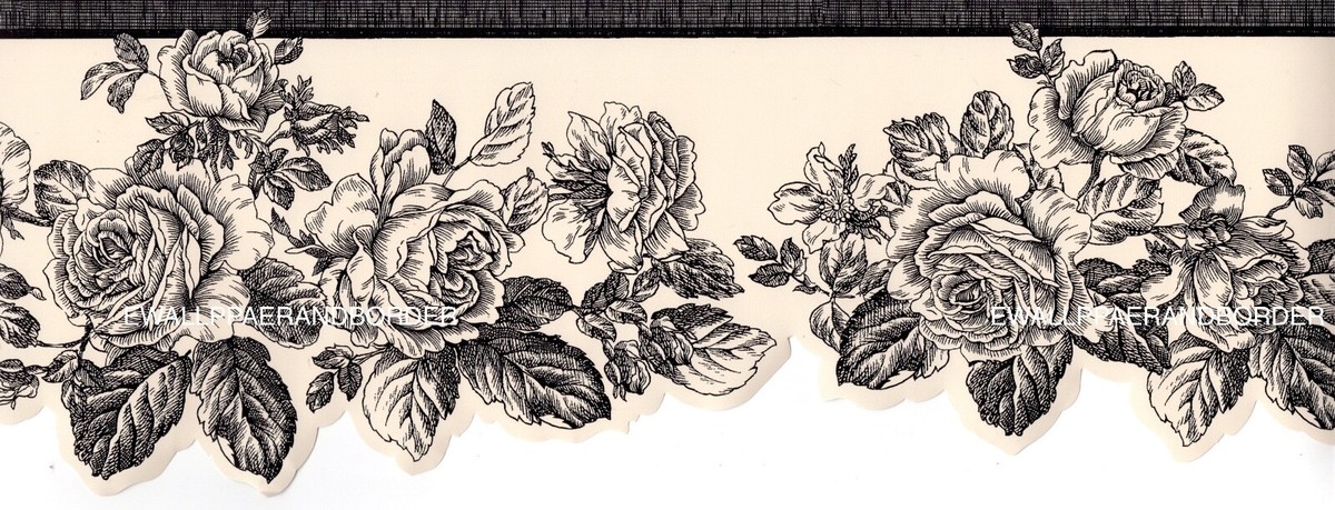Black Roses Wallpaper Border Prepasted Wallpaper Border Kids Floral