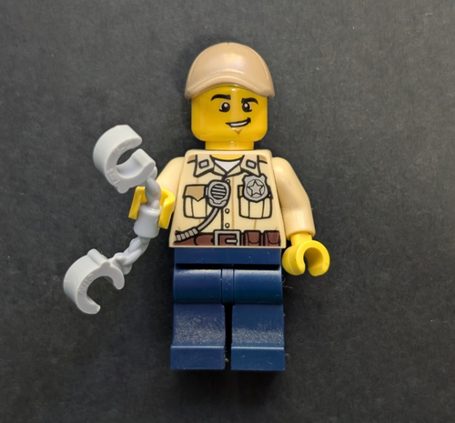 LEGO Male Police Officer Man Minifigure Handcuffs City 60065 ATV Patrol ...