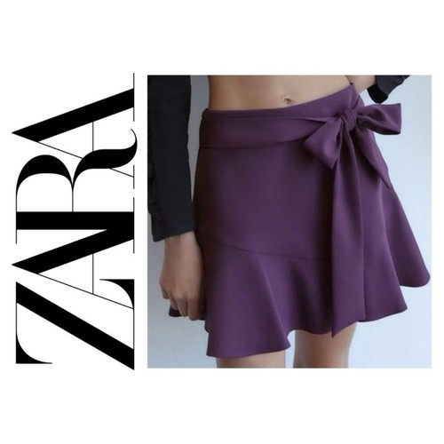Zara Purple Belted Mini Skort Size Small New with tags | eBay
