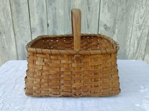 Antique 19th Century Taghkanic Basket with Wooden Handle | eBay