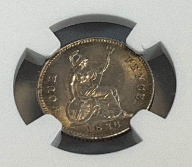 1836 Great Britain 4 Pence Coin NGC MS62 - Groat, William IV, Sterling ...