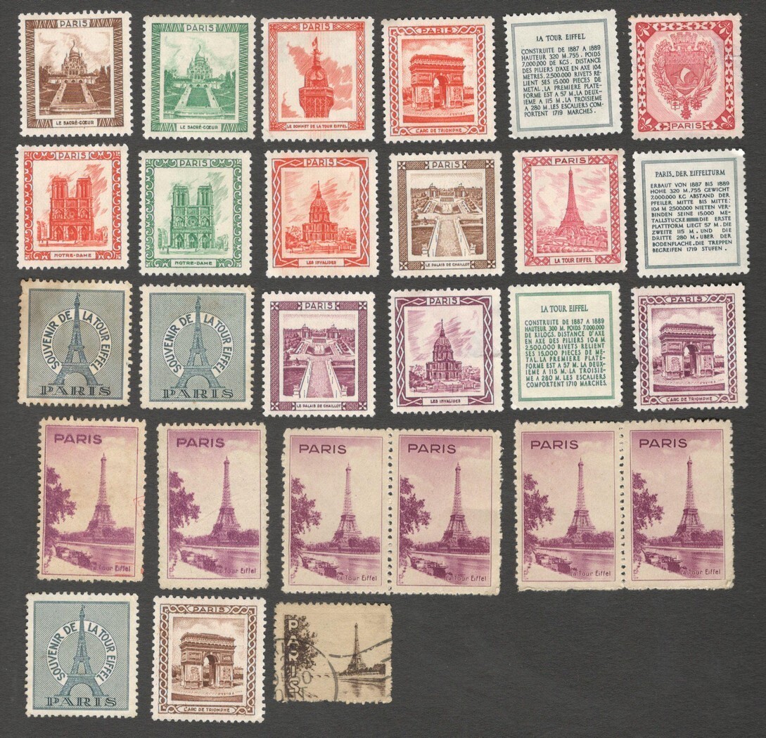 AOP France EIFFEL TOWER vintage poster stamps (27) | eBay
