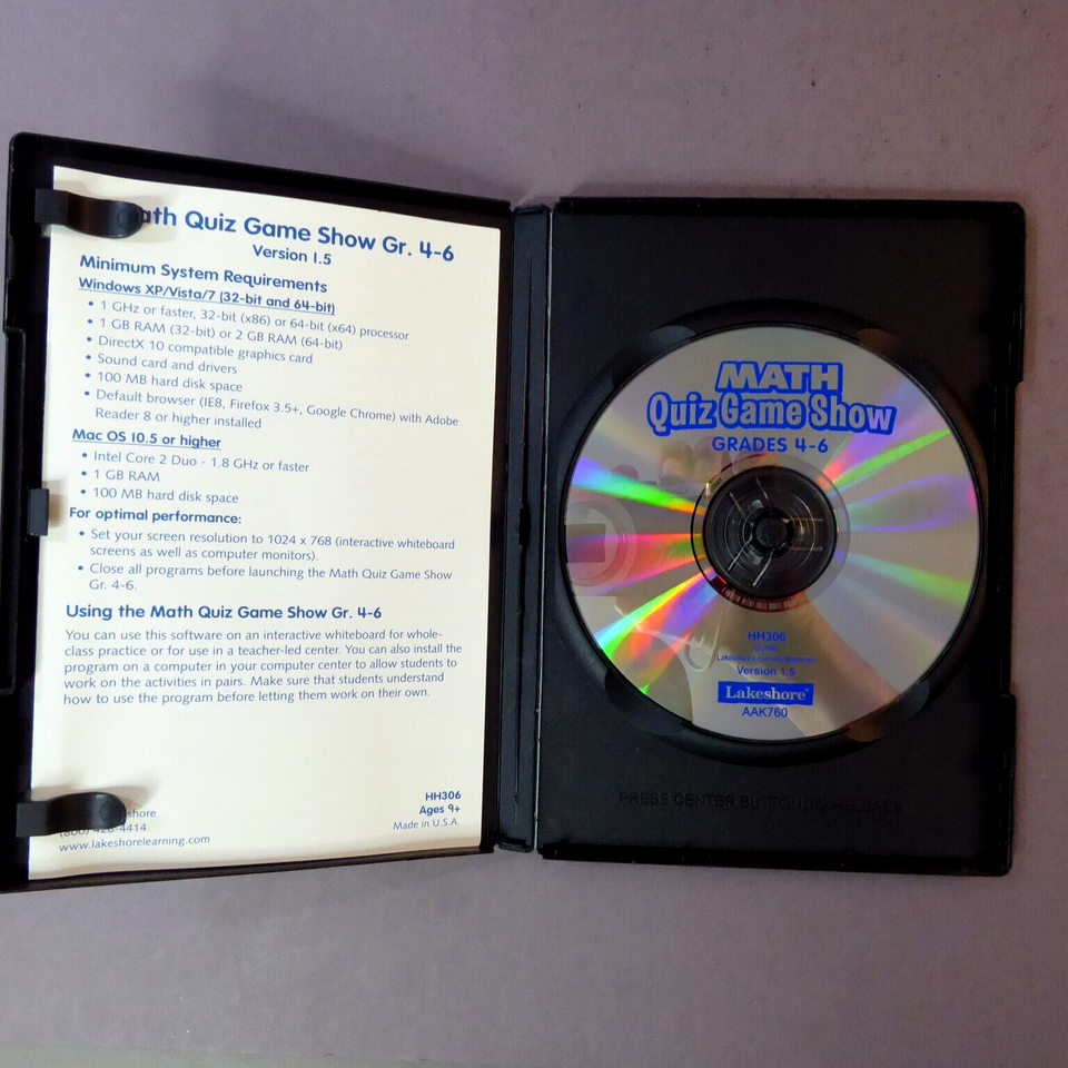 Language Adventures & Quiz Game Shows Grades 4-6 Lakeshore CD Roms ...