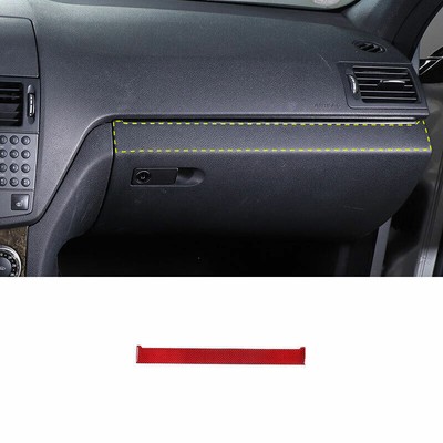 Red Carbon Fiber Central Console Instrument Strip Trim For Benz C-Class ...