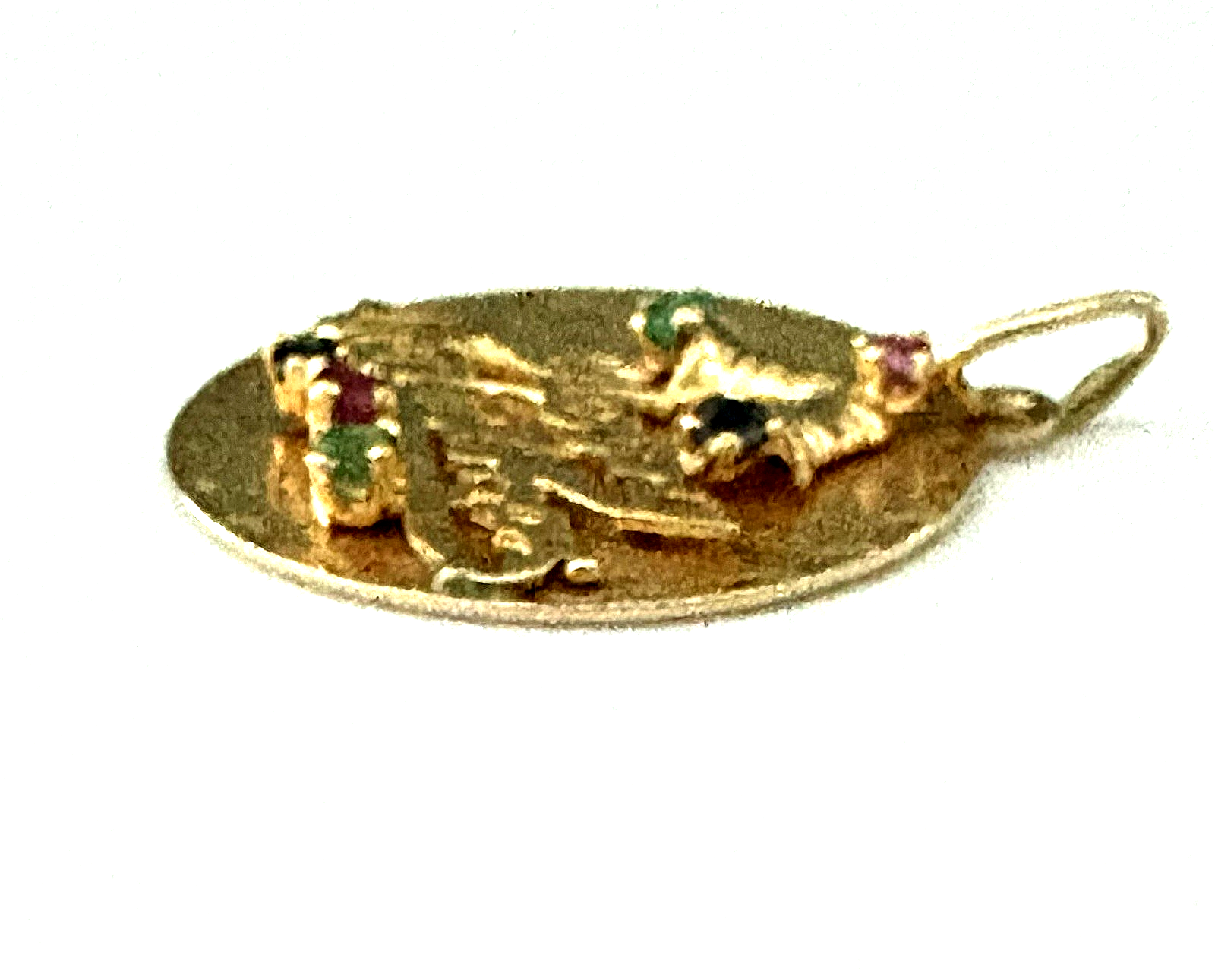 Vintage 14K Gold Merry Christmas Charm Pendant Heavy Large 1.1” Bells ...