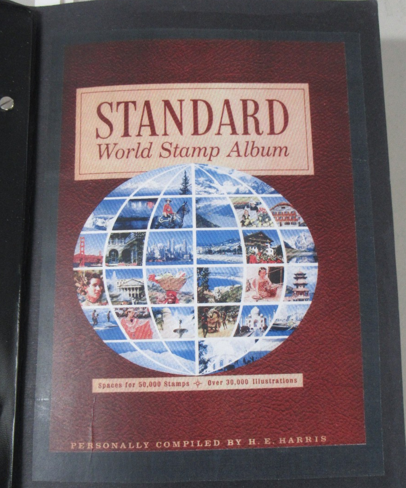 H.E. HARRIS STAMP ALBUM, ABU DHABI to ANTIGUA with 2,500+ Used & Unused ...