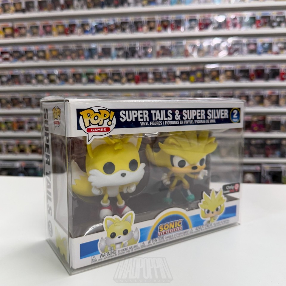 Funko Pop Games Sonic the Hedgehog Super Tails & Silver GameStop 2 Pack ...