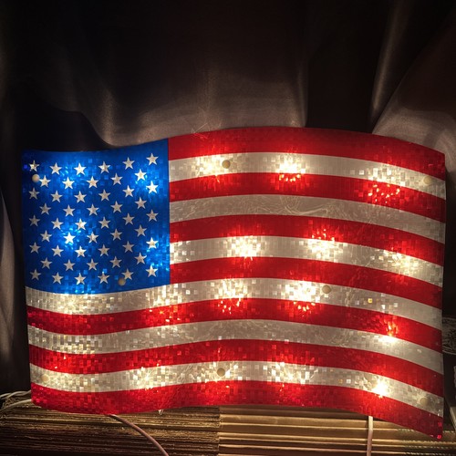 Patriotic Lighted Window Decoration, Grand Old Flag Indoor Outdoor Use ...