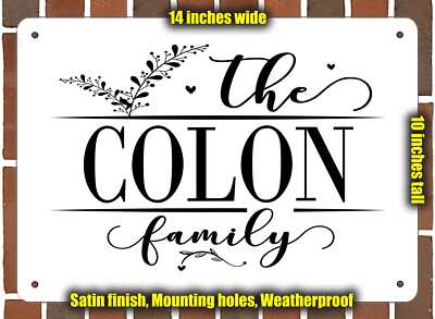 Colon Family Decorative Metal Door or Wall Plaque (Style 2) | eBay