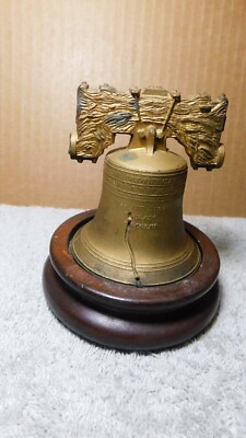 Liberty Bell~Miniature Souvenir 3.5" With Wooden Stand Vintage | eBay