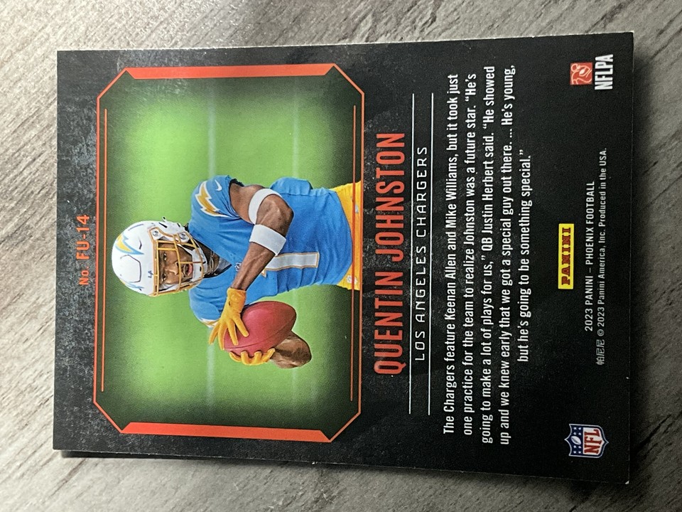 2023 PANINI PHOENIX FOOTBALL Quentin Johnston, L.A Chargers FIRED UP FU ...