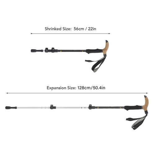 ZZ1 3 Section Retractable Hiking Stick Aluminum Alloy Mountaineering ...