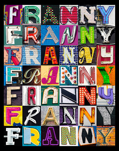 FRANNY Name Poster featuring photos of actual sign letters | eBay