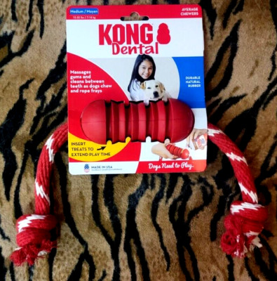 Kong Dog Puppy Dental Med w/ Rope New! | eBay