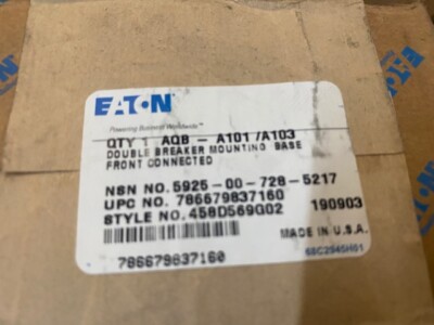 Eaton AQB-A101 /A103 Double Breaker Mounting Base Front Connected | eBay