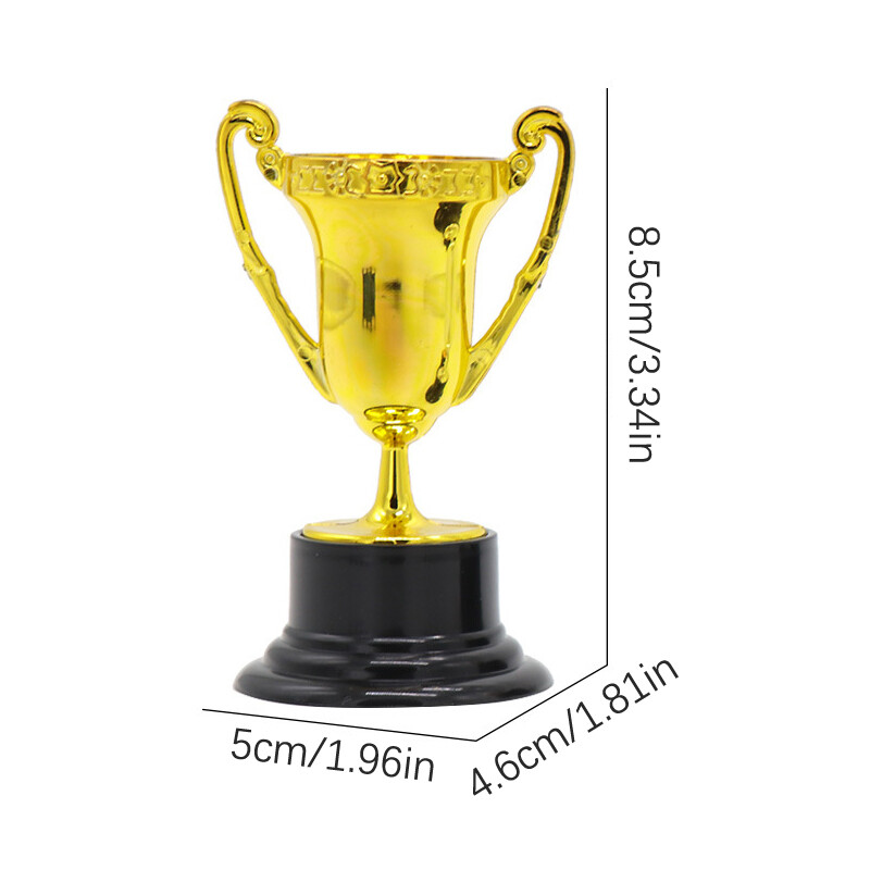 3PCS Student Sports Competitions Award Trophy Gold Cups Plastic Mini ...
