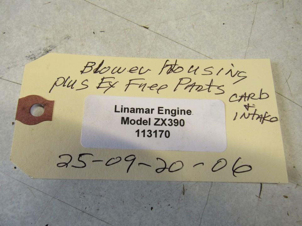 Linamar ZX390 Engine Blower Housing & Intake parts - Free Carb - FREE ...